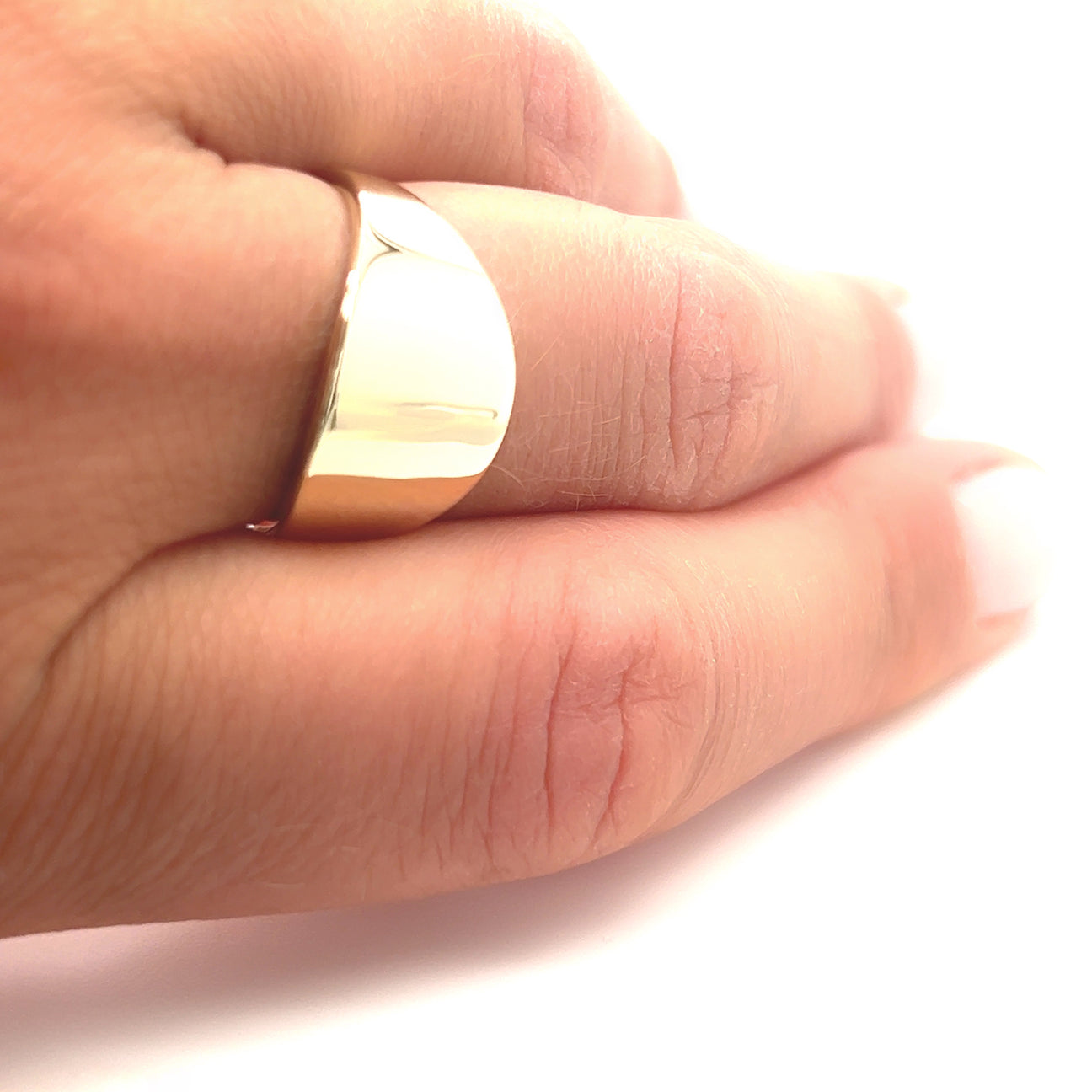 14k Gold Dome Shape Signet Ring – BrookeMicheleDesigns