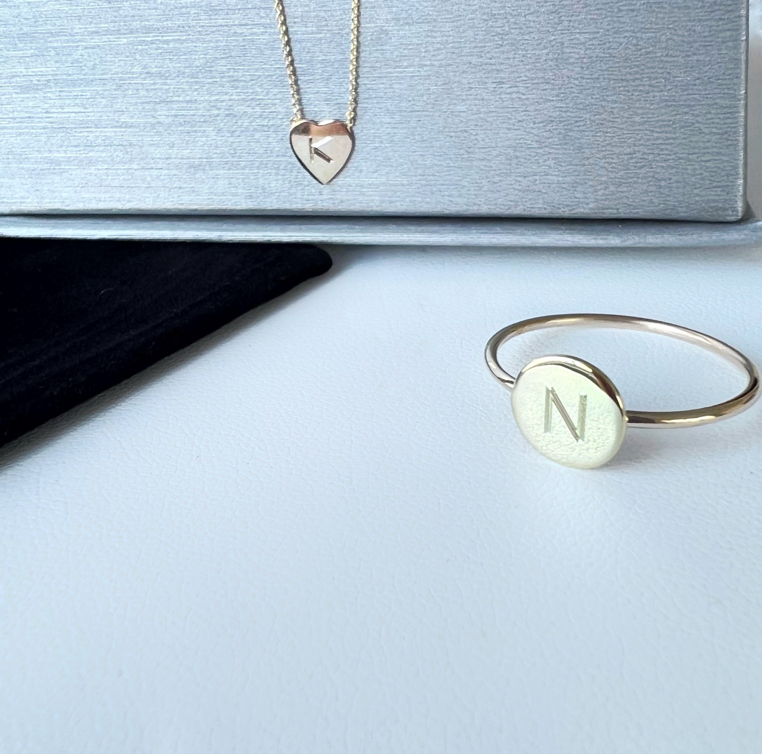 14K Gold Personalized Engraved Disc Ring – BrookeMicheleDesigns