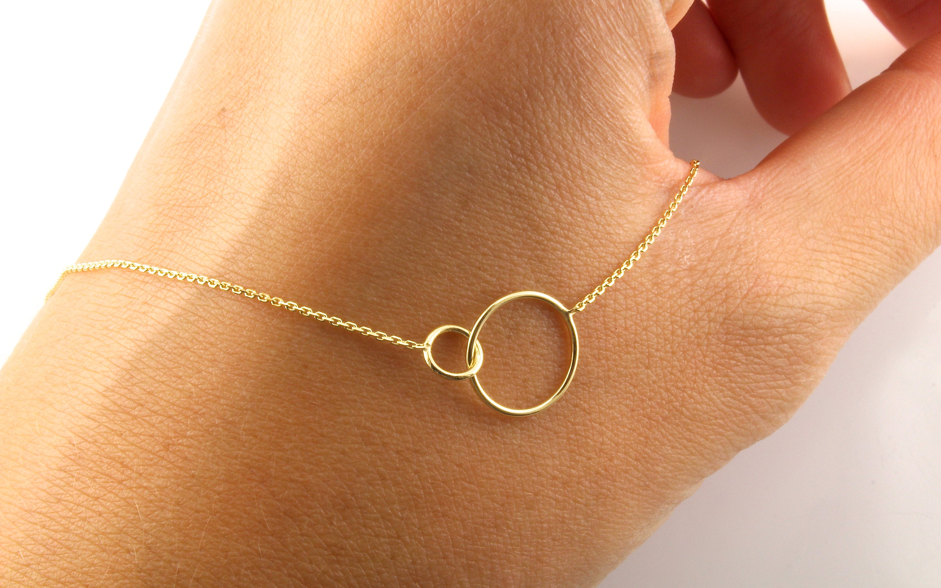 14K Gold Interlocking Circle Pendant Necklace – BrookeMicheleDesigns